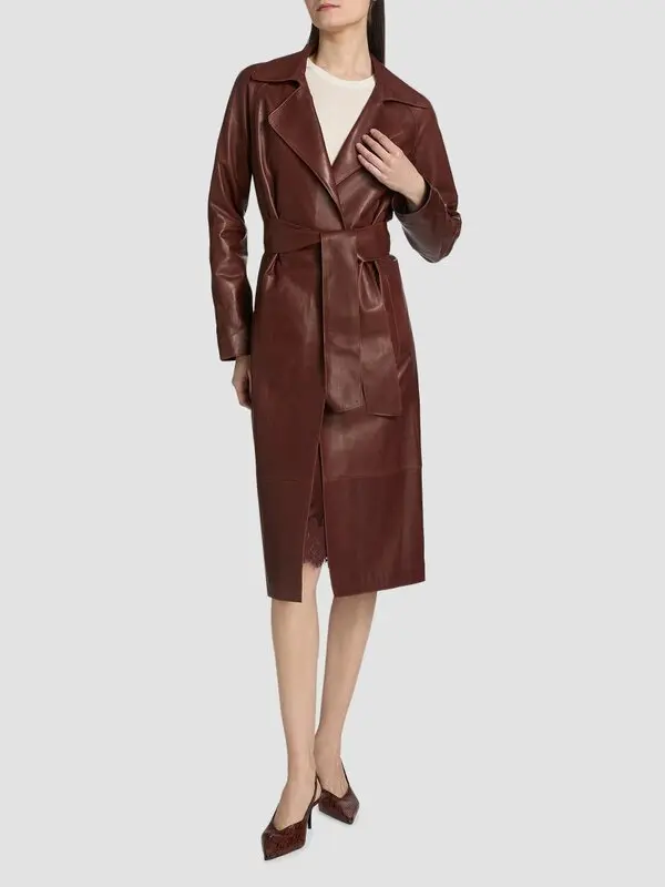 ARMA Yava Leather Belted Coat