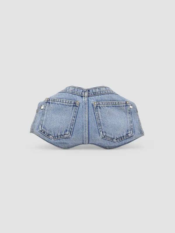 Alexander McQueen Manta Denim Clutch