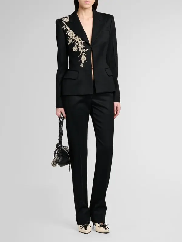 Alexander McQueen Embellished Single-breasted Jacket