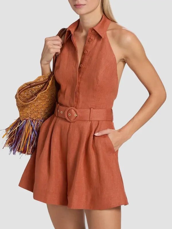 Zimmermann Awaken Halterneck Linen Romper