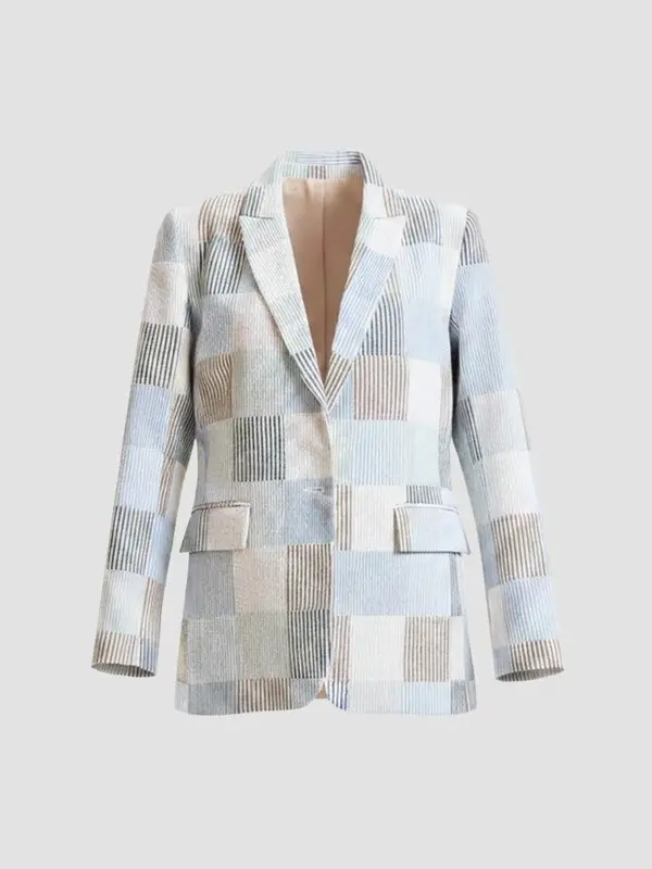 Cynthia Rowley Millie Seersucker Single-breasted Blazer - Multi