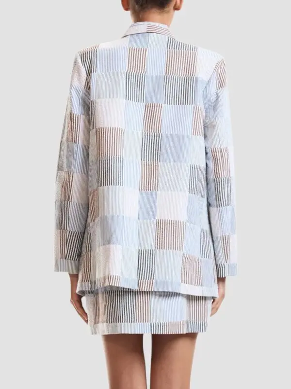 Cynthia Rowley Millie Seersucker Single-breasted Blazer