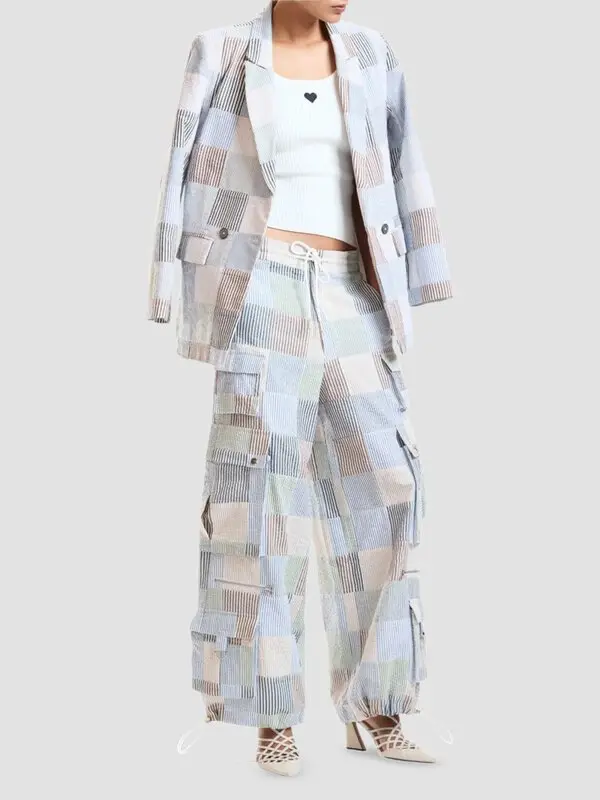 Cynthia Rowley Millie Seersucker Single-breasted Blazer