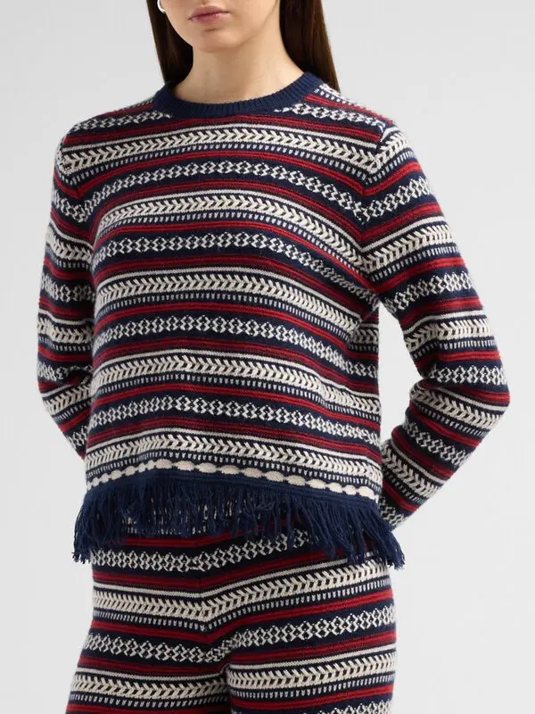 Guest In Residence Western Striped Wool-cashmere Sweater