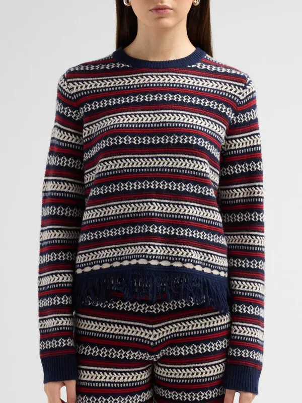 Guest In Residence Western Striped Wool-cashmere Sweater