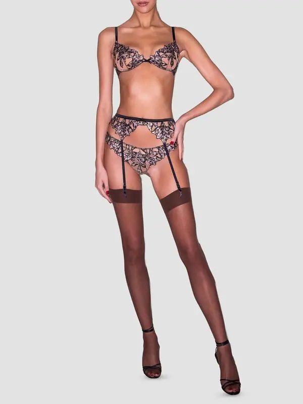 FLEUR DU MAL Lily Embroidered Hipster Thong