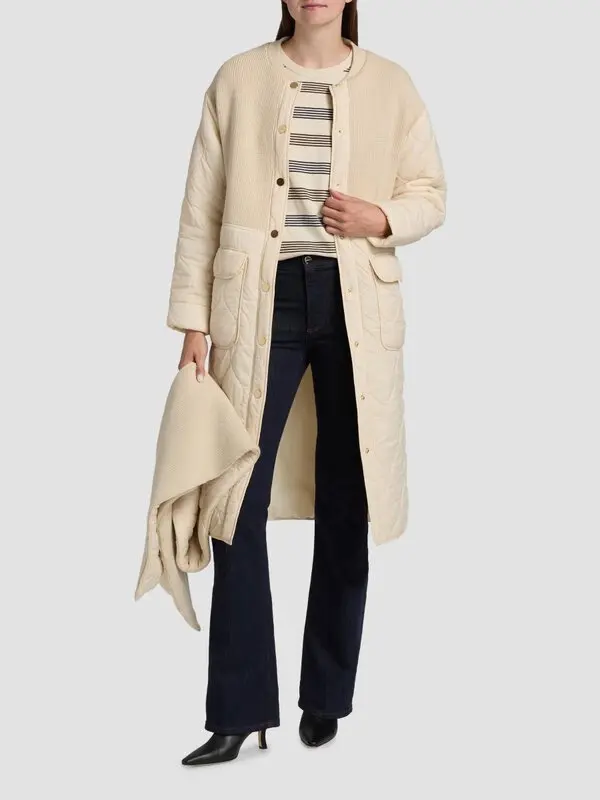 Ramy Brook Melaine Quilted Rib-knit Scarf Coat