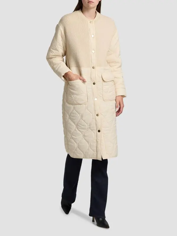 Ramy Brook Melaine Quilted Rib-knit Scarf Coat
