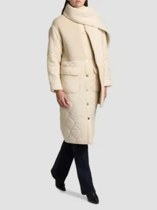 Ramy Brook Melaine Quilted Rib-knit Scarf Coat