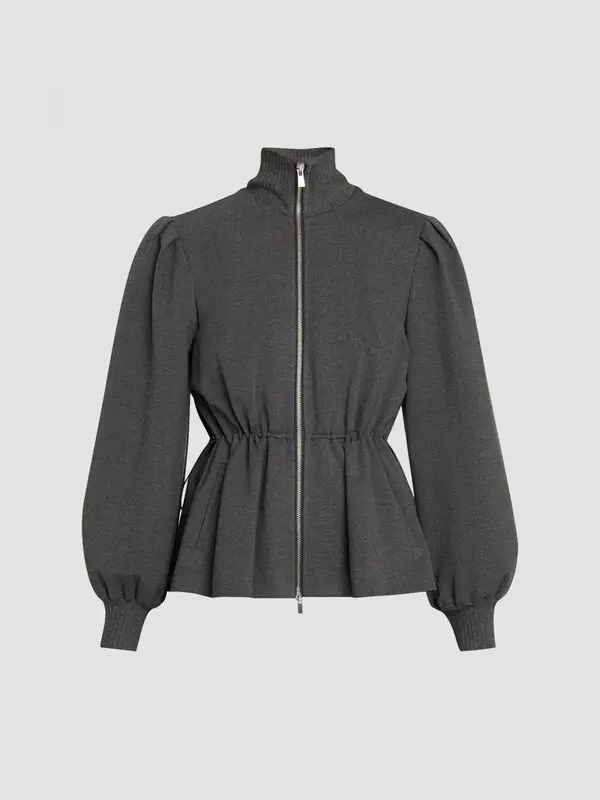 TOCCIN Ida Zip-front Drawstring Jacket - Shadow