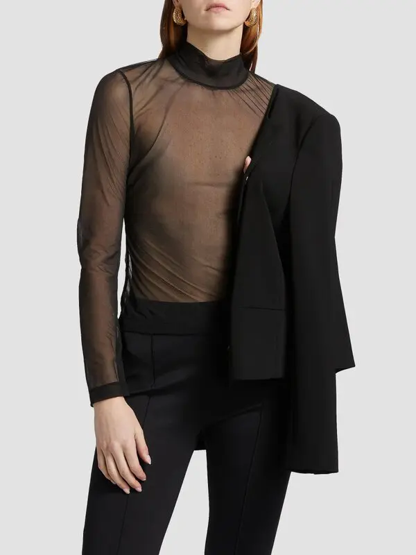 Rosetta Getty Sheer Turtleneck Long-sleeve T-shirt