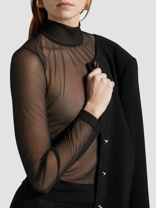 Rosetta Getty Sheer Turtleneck Long-sleeve T-shirt