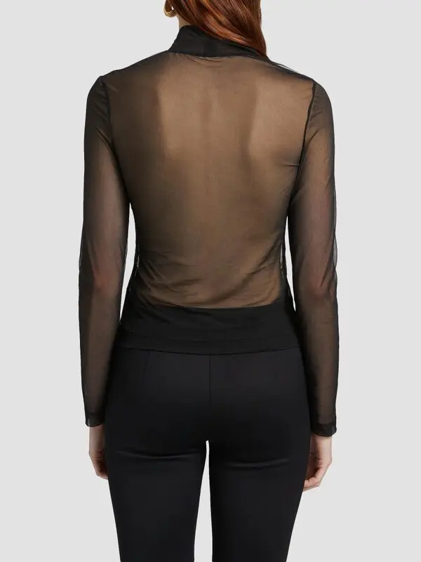 Rosetta Getty Sheer Turtleneck Long-sleeve T-shirt