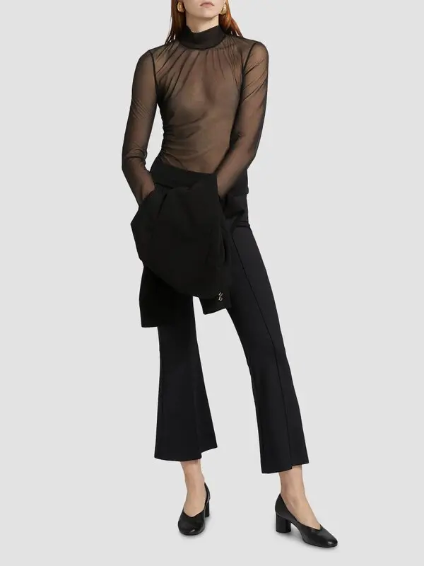 Rosetta Getty Sheer Turtleneck Long-sleeve T-shirt