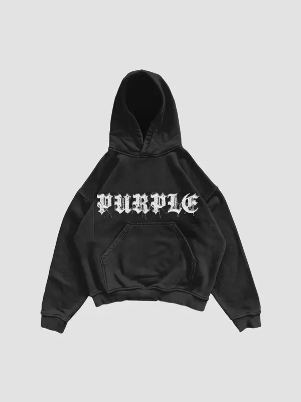 PURPLE BRAND Logo Cotton Fleece Hoodie
