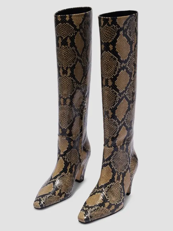 AeydĒ Silva 75mm Snakeskin-print Leather Knee-high Boots