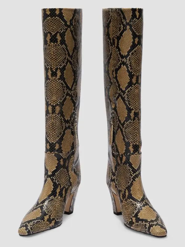 AeydĒ Silva 75mm Snakeskin-print Leather Knee-high Boots