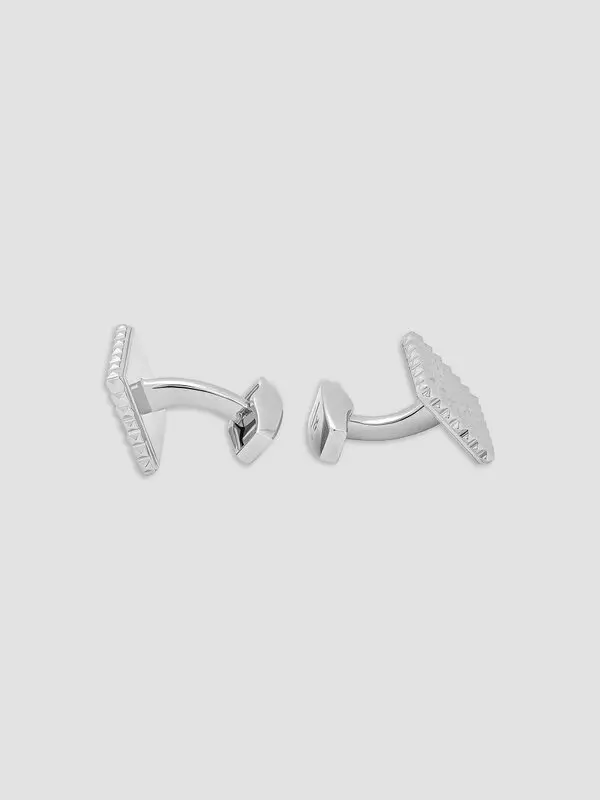 Tateossian Silvertone 3d Pyramid Cufflinks