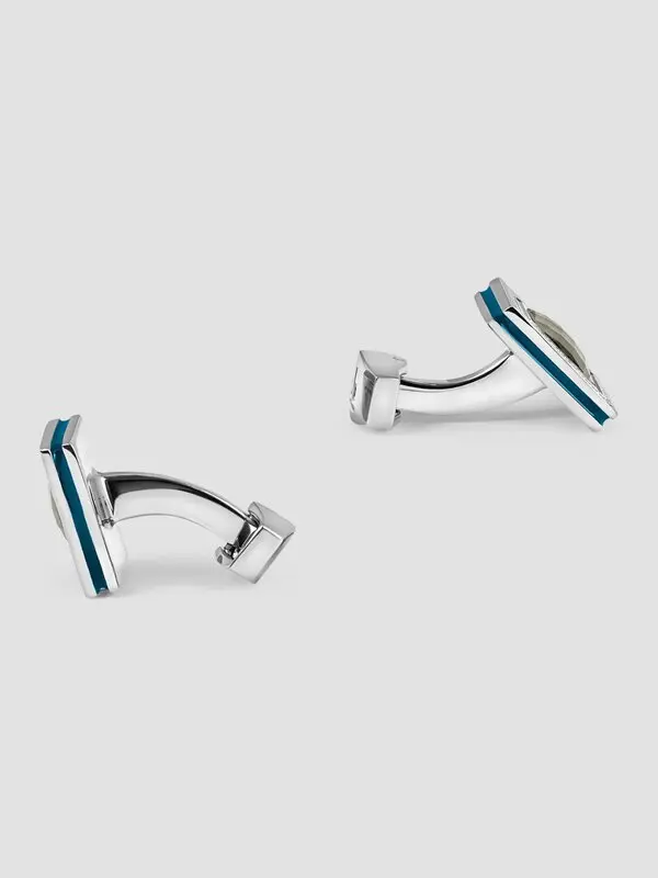 Tateossian Rt Quadrato Rhodium-plated & Swarovski Crystal Cufflinks