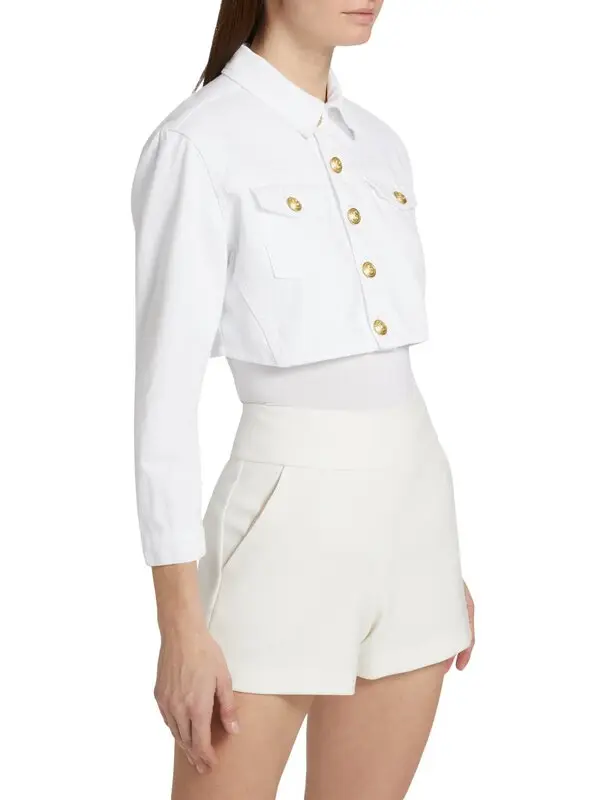 L'Agence Genevie Denim Crop Jacket