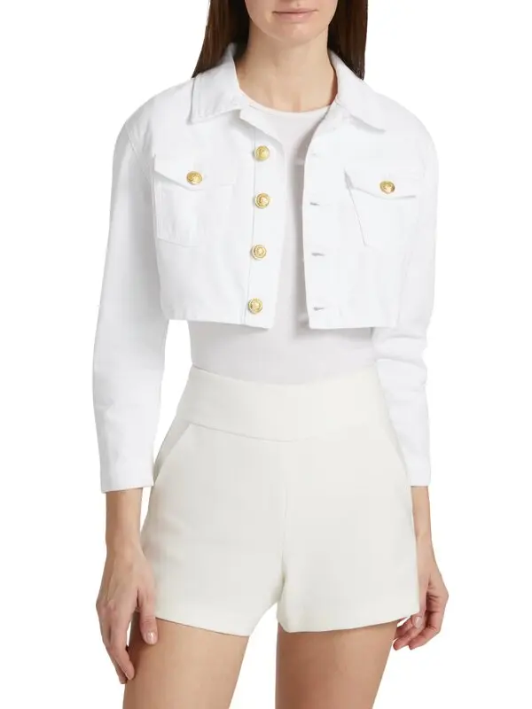 L'Agence Genevie Denim Crop Jacket