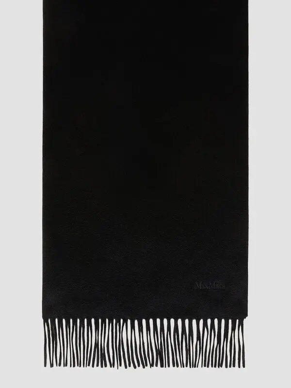 Max Mara Cashmere Logo Stole - Black