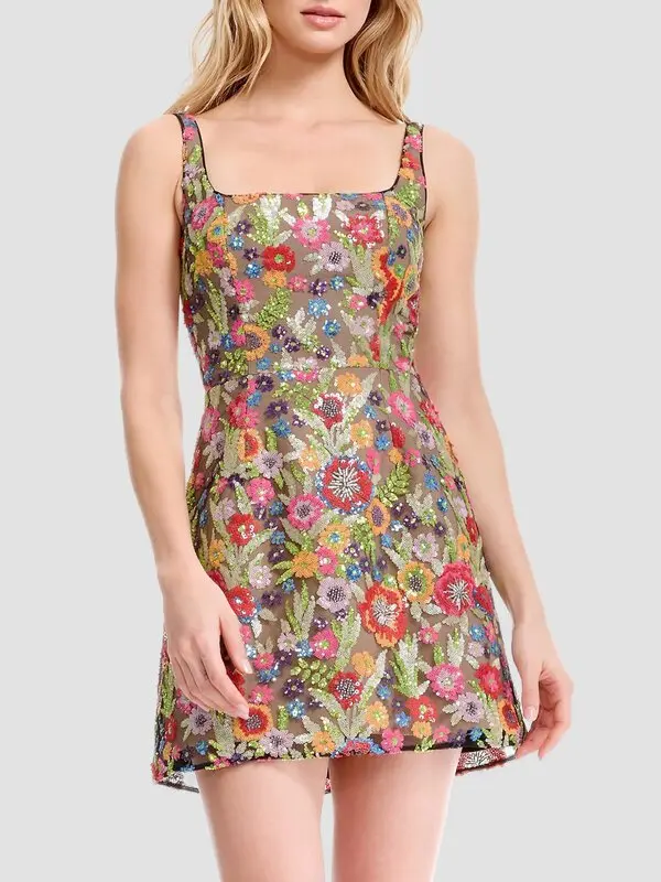 Dress The Population Devi Floral Embellished Minidress