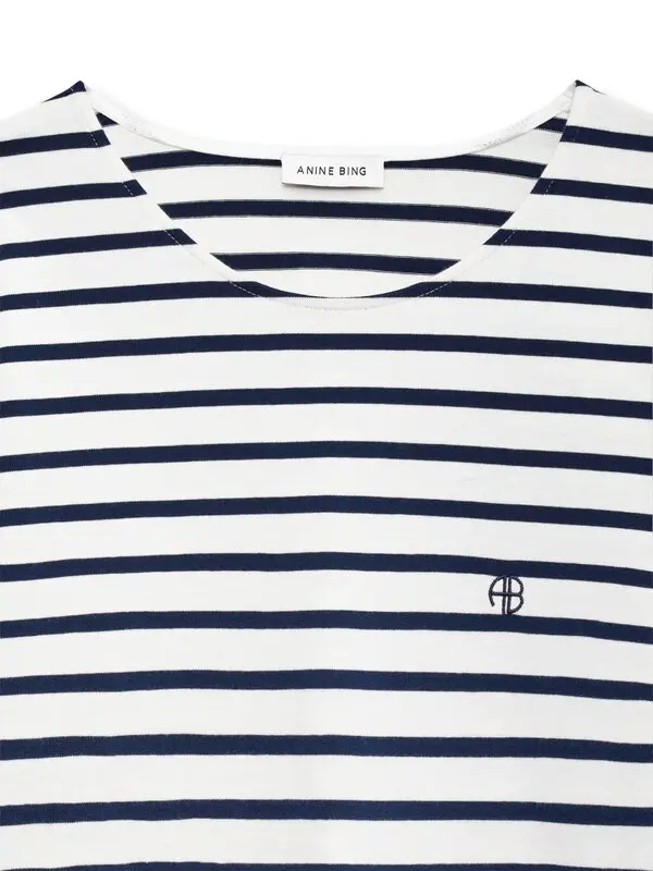 ANINE BING Newton Stripe Relaxed-fit T-shirt
