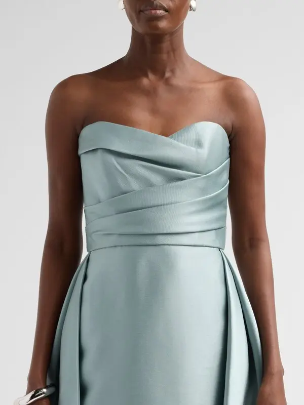 Amsale Mikado Draped Column Gown