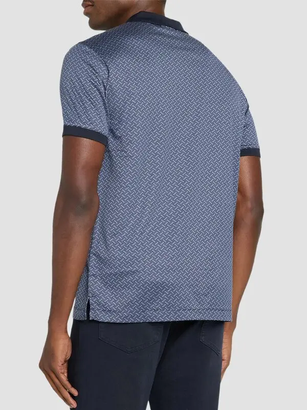 Emporio Armani Stacked Zig Zag Polo Shirt