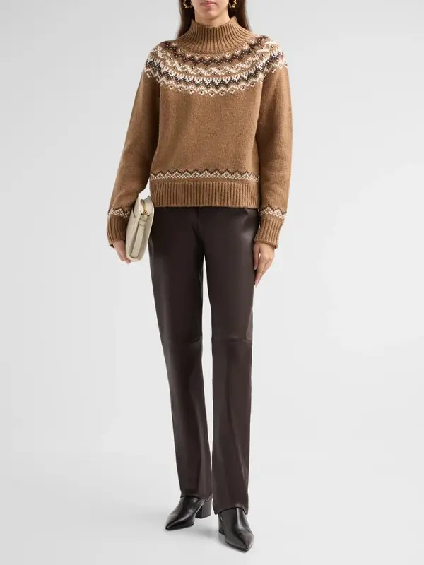 Rag & Bone Fallon Stud Fair Isle Turtleneck Sweater