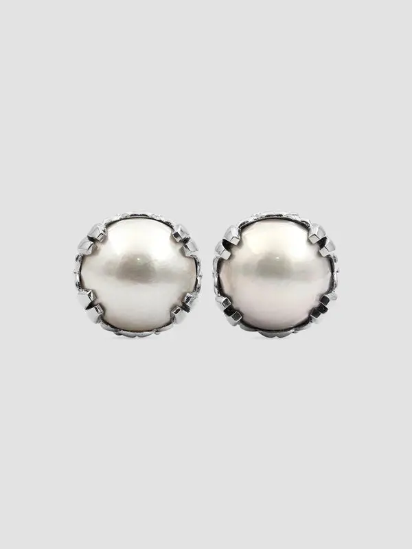 Stephen Dweck Sterling & Cultured Freshwater Pearl Stud Earrings - Silver