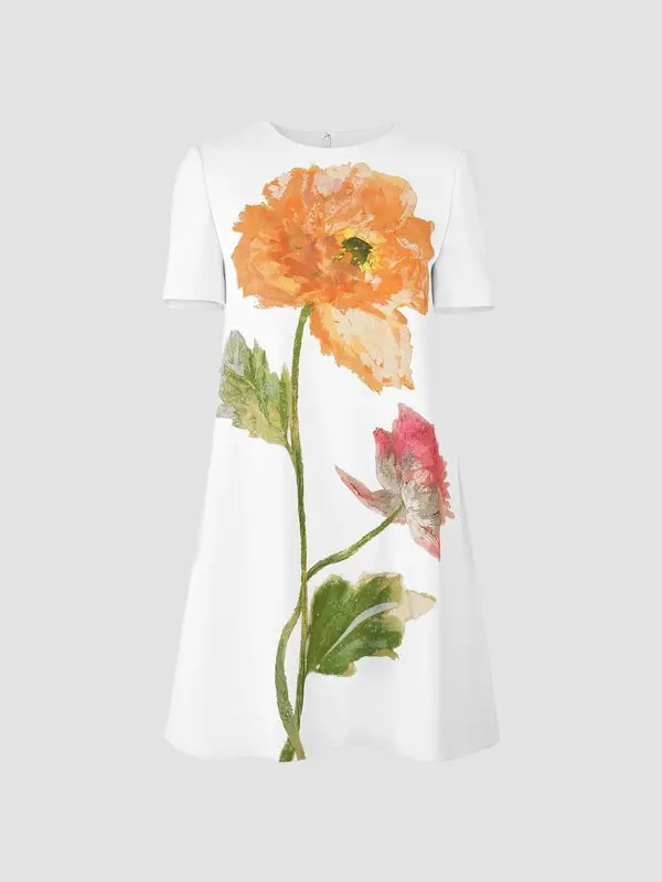 Carolina Herrera Resort Floral Short-sleeve Minidress