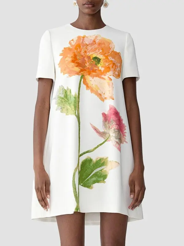 Carolina Herrera Resort Floral Short-sleeve Minidress