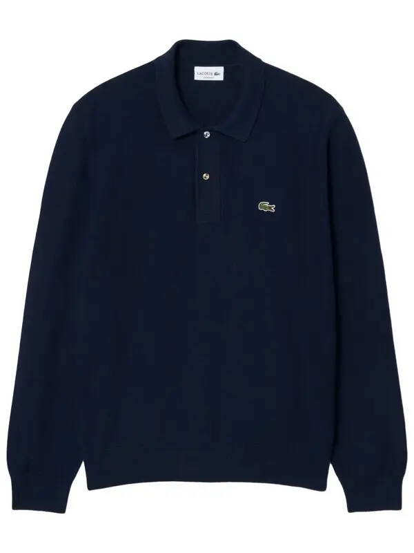 Lacoste Regular-fit Long-sleeve Knitted Polo Shirt - Blue