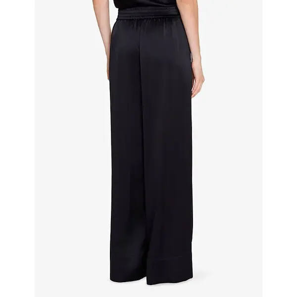 JOSEPH Dijon Wide-leg High-rise Silk Trousers