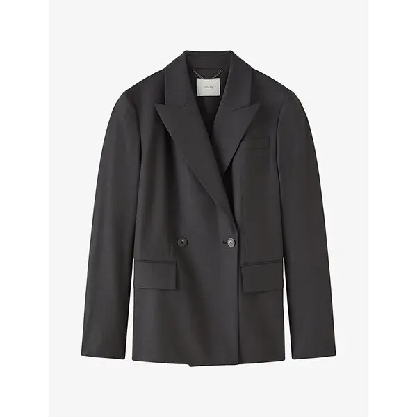 JOSEPH Dana Double-breasted Stretch-wool Jacket - Graphite