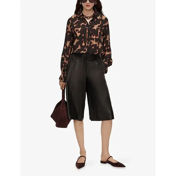 JOSEPH Rieu Tortoiseshell-print Crepe Shirt