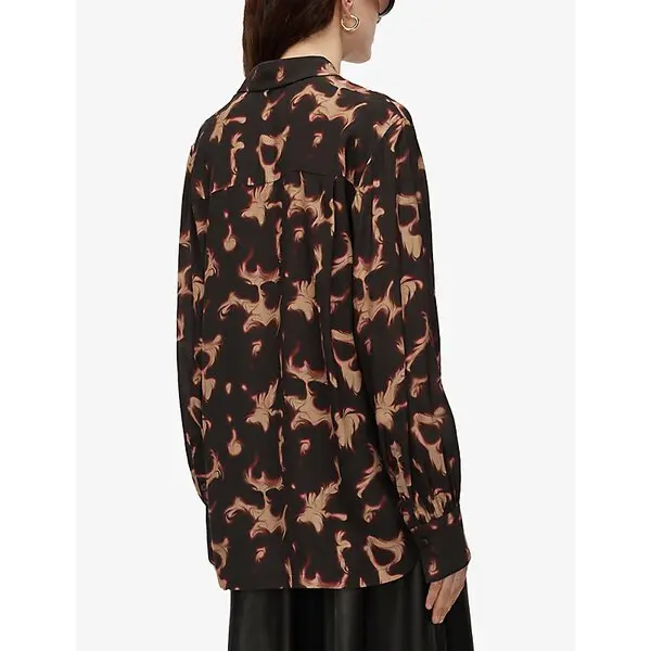 JOSEPH Rieu Tortoiseshell-print Crepe Shirt