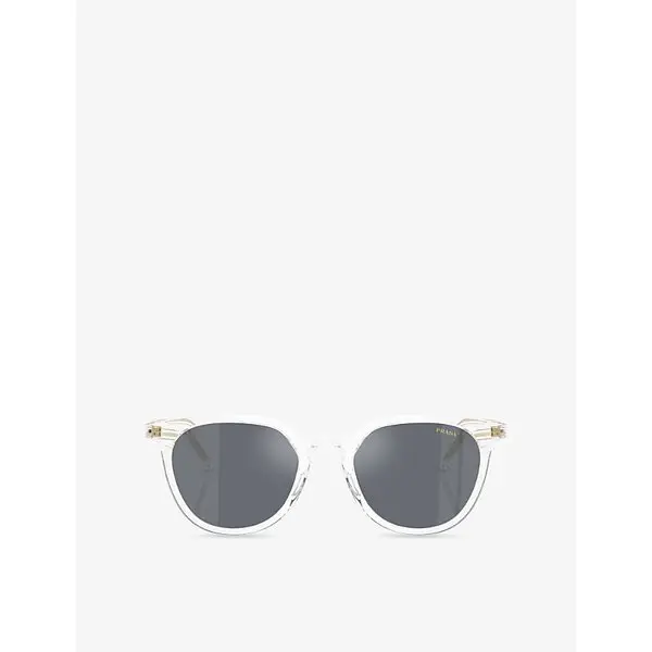 Prada Pr D15sd Oval-frame Acetate Sunglasses - Clear