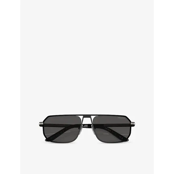 Prada Pr A53s Pillow-frame Metal Sunglasses