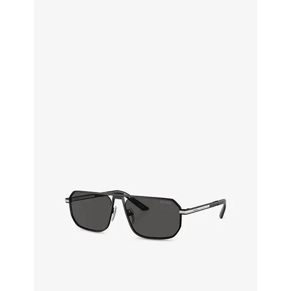 Prada Pr A53s Pillow-frame Metal Sunglasses