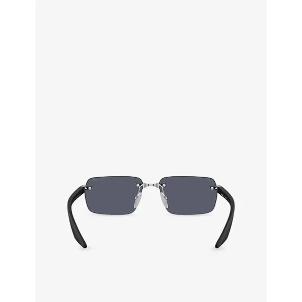Prada Psc52s Rectangle-frame Metal Sunglasses