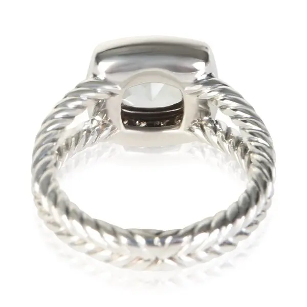 David Yurman Sterling Silver Prasiolite And Diamond Petite Albion Ring