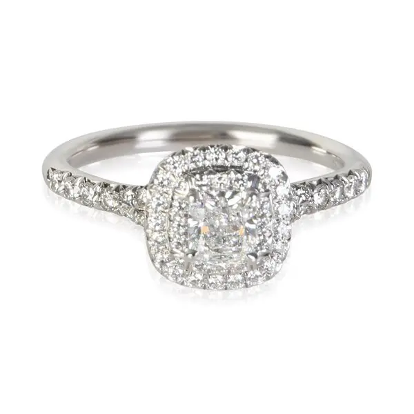 Tiffany & Co. 0.36 Ct Cushion Modified Diamond Soleste Engagement Ring - Platinum