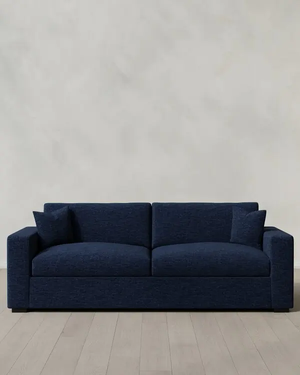 Quince Oasis Sofa In Performance Chenille Linen Blend - Ink
