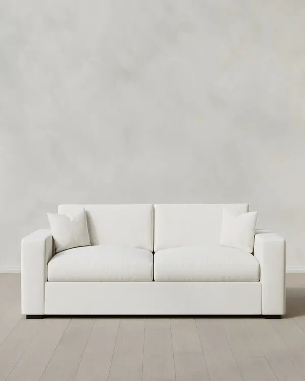 Quince Oasis Sofa In Performance Chenille Linen Blend - Marshmallow