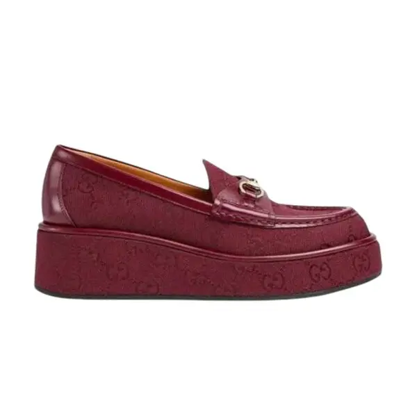 Gucci Wmns Horsebit Wedge Loafers 'rosso Ancora - Red