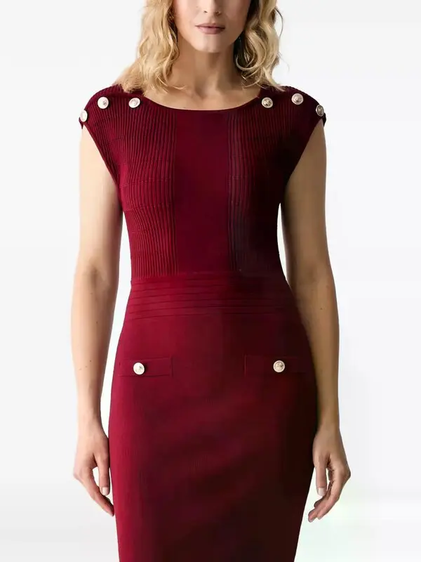 Guess Button-embellished Mini Dress - Red