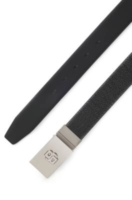 BOSS Leather Belt With Double B Monogram Buckle